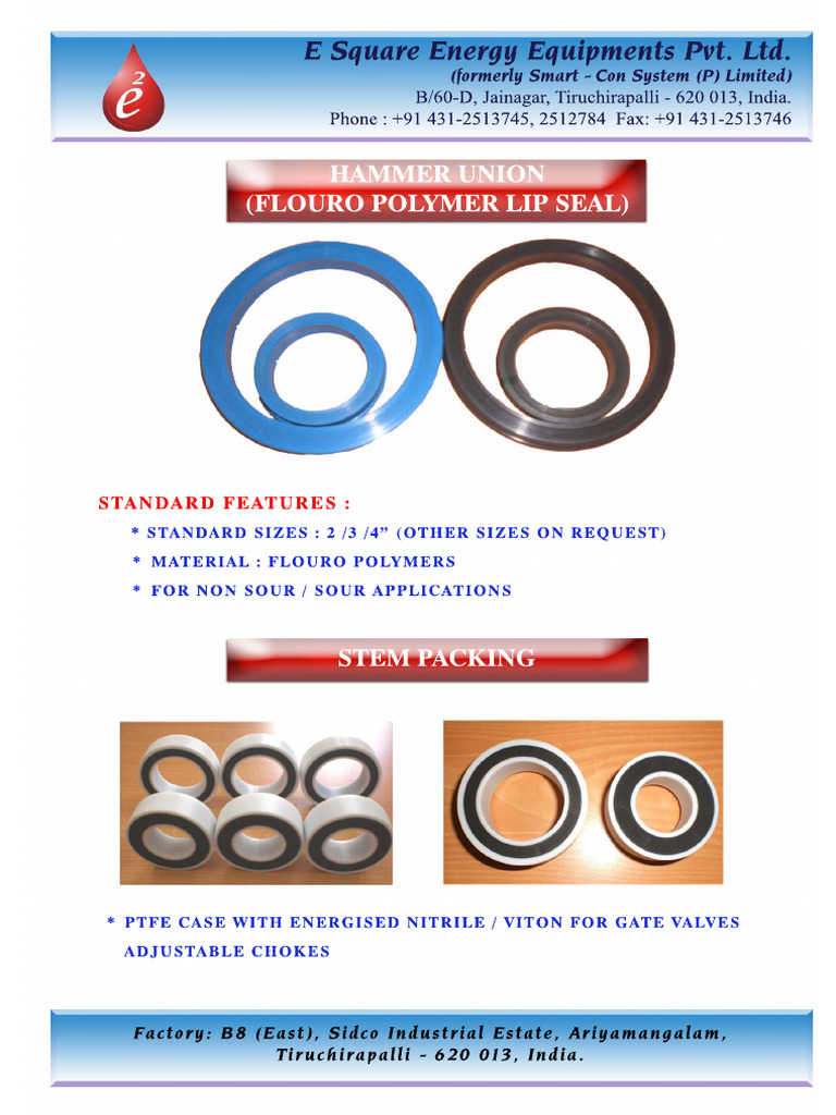 Hammer Union and Stem Packing | PDF