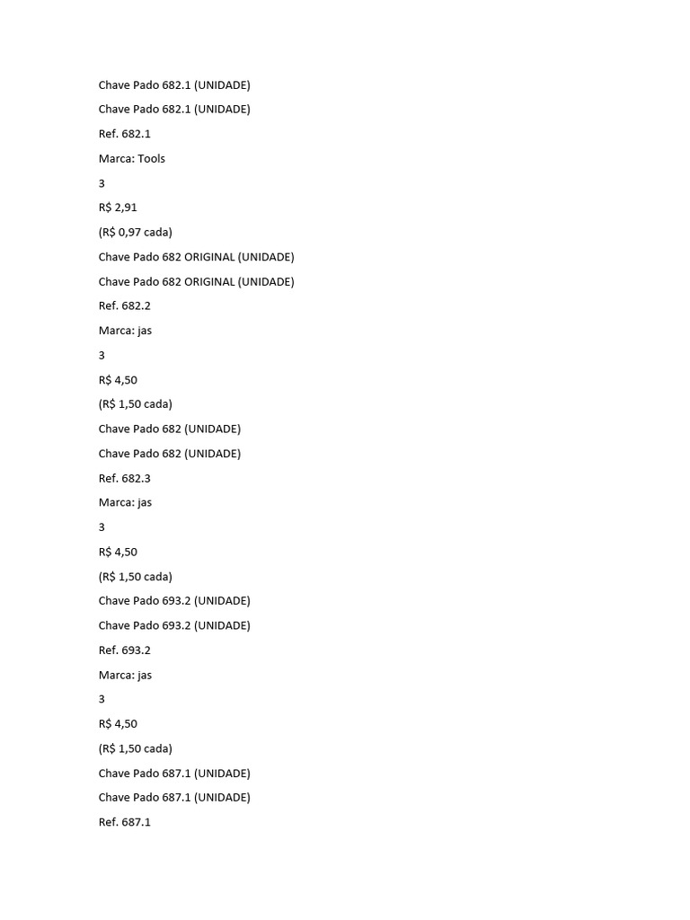 Chave Pado 682 | PDF