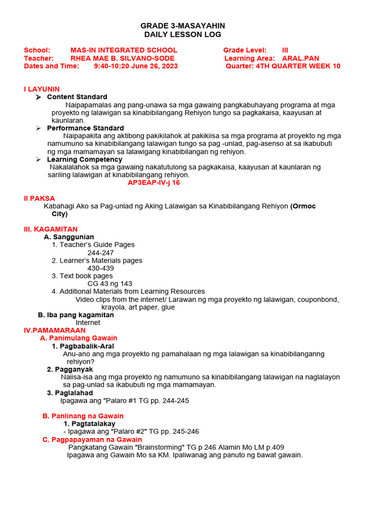 ARAL PAN Week 9 | PDF