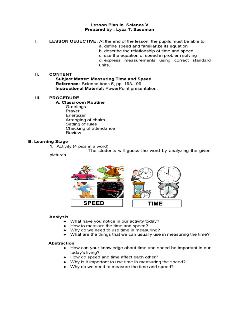 Measurement Time&Speed Lp-Lyza | PDF | Speed | Acceleration