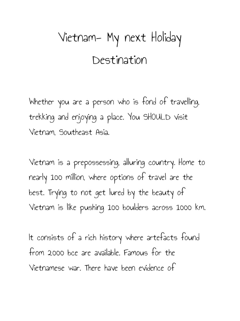 Vietnam - My Next Holiday Destination | PDF | Vietnam