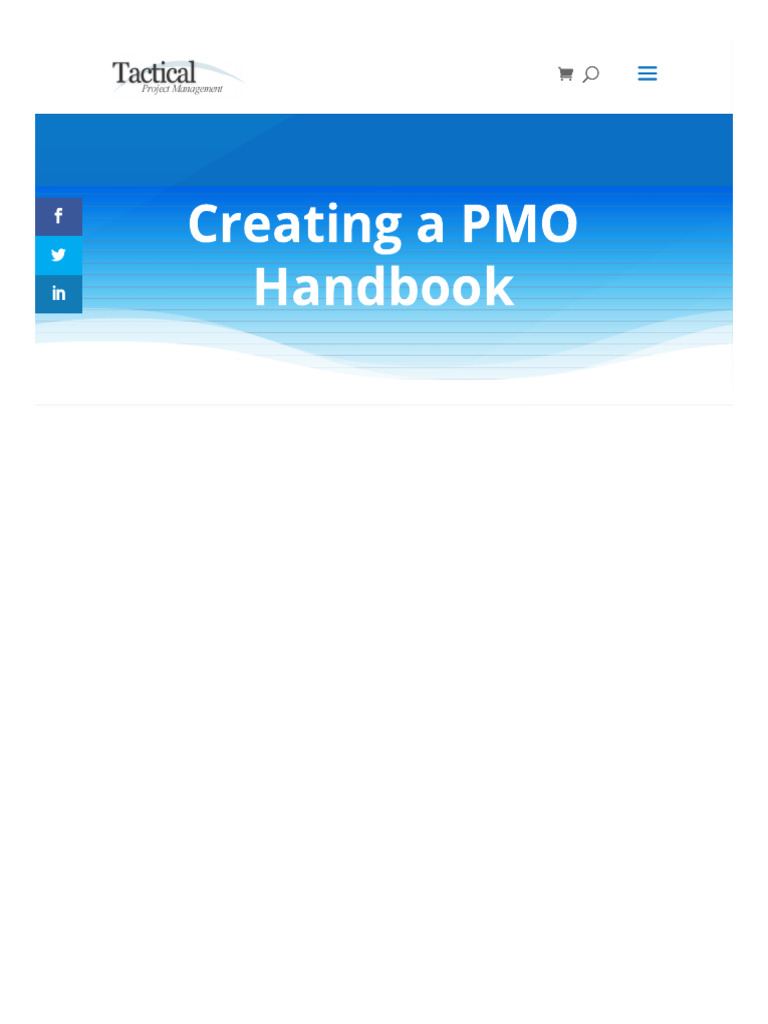 PMO - Create A PMO Handbook | PDF | Project Management | Business