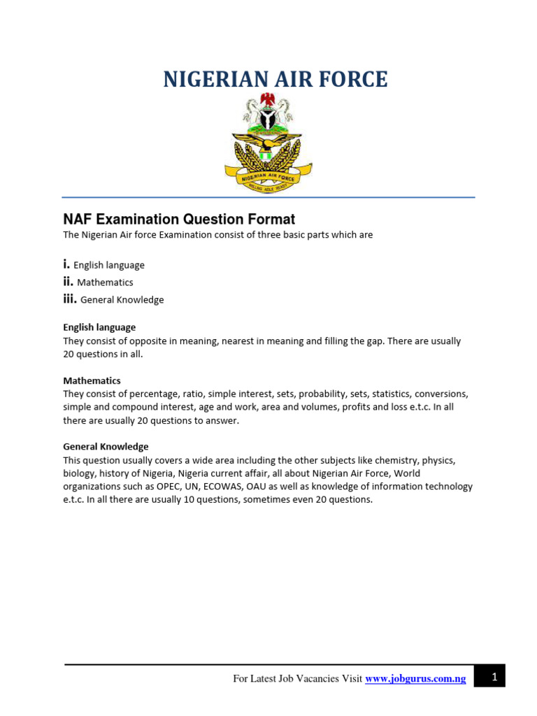 NAF Past Questions5 | PDF