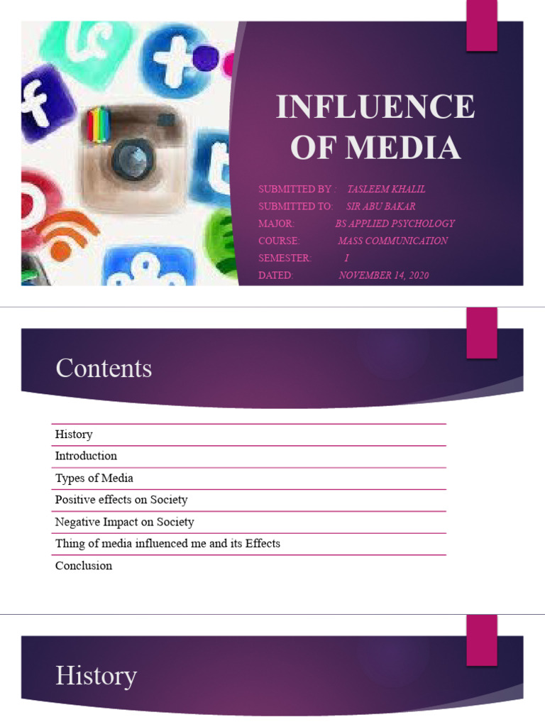 1 Influence of Media | PDF | Media (Communication) | Human Communication