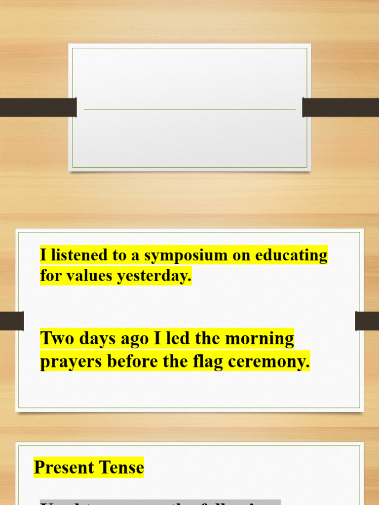 Verb Tenses Lecture | PDF