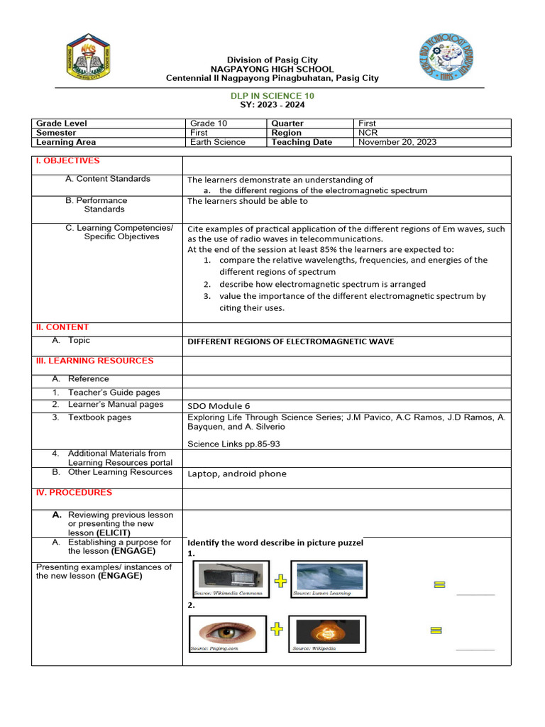 Lesson 5 Diffent Regions of Electromagnetic Waves | PDF