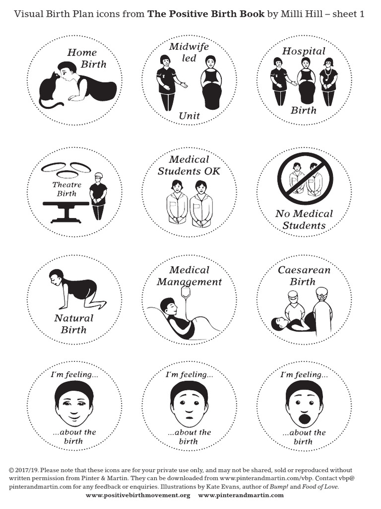 Visual Birth Plan Icons Download | PDF