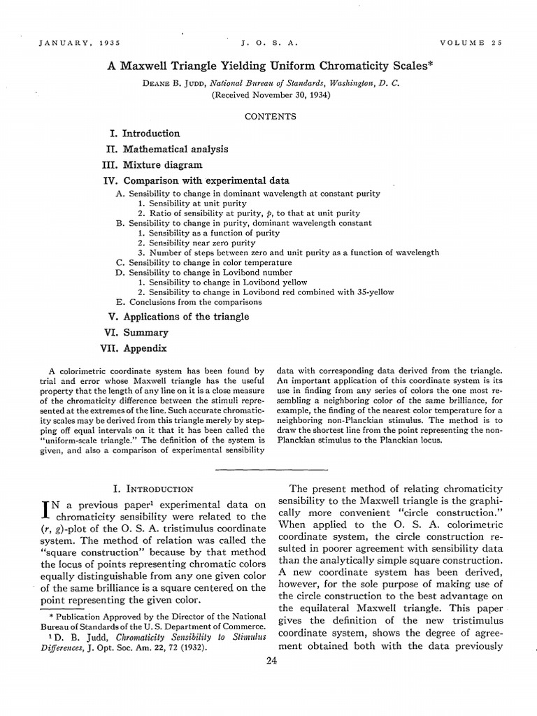 A Maxwell Triangle Yielding Uniform Chromaticity Scales | PDF | Color ...