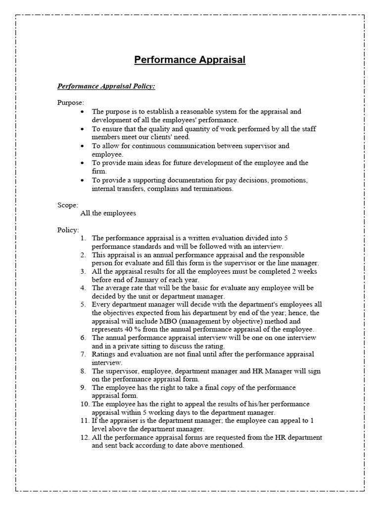 Performance Appraisal System | PDF