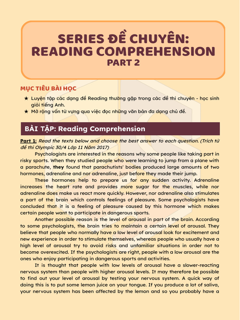 (2sg Gen 4) Reading Comprehension 2 | PDF | Intelligence Quotient | Intelligence