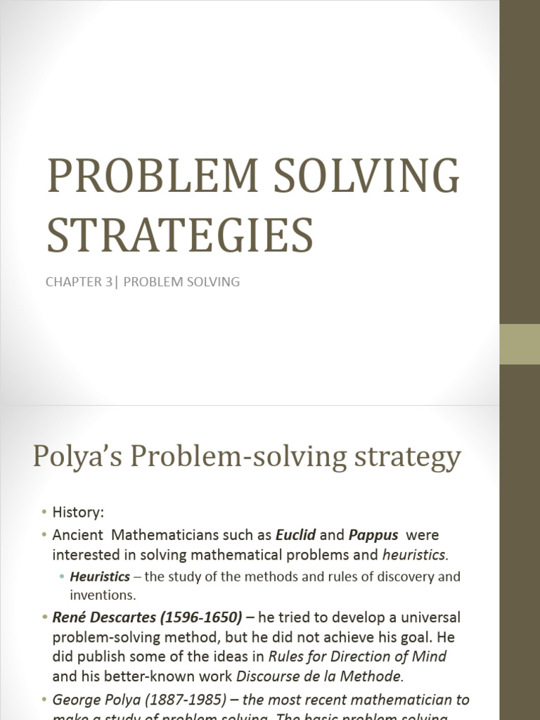 Chapter 3 Problem Solving Strategies | PDF