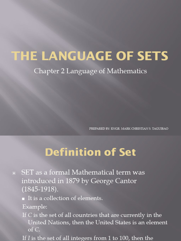 Chapter 2 Language of Sets 1 | PDF