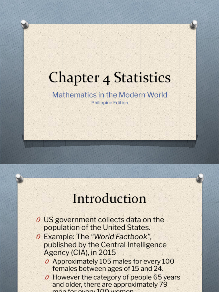 Chapter 4 Statistics | PDF | Mean | Standard Deviation