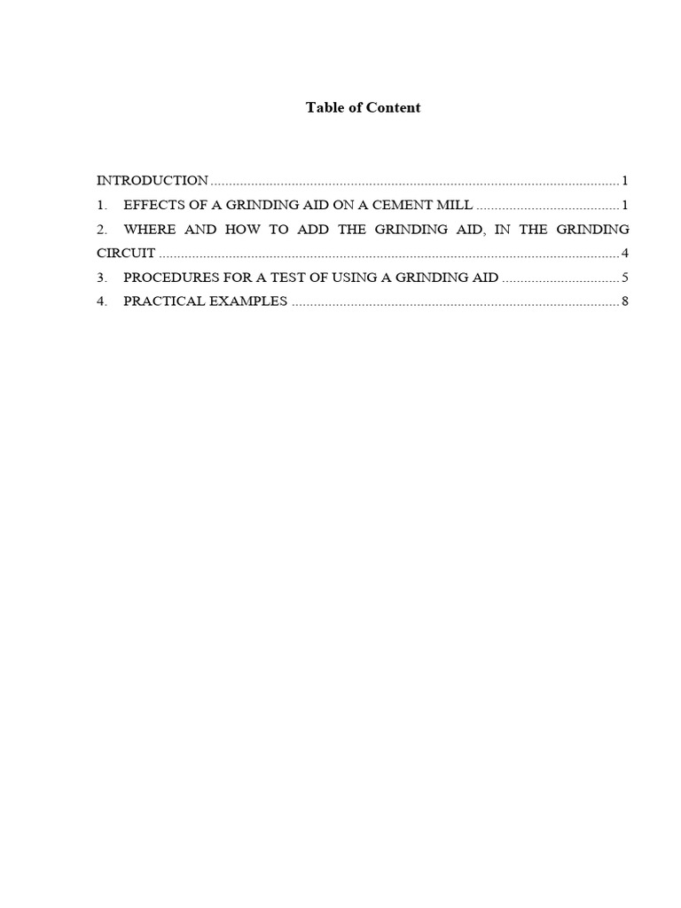 Cement Grinding Aid Optimization | PDF | Home & Garden | Technology ...