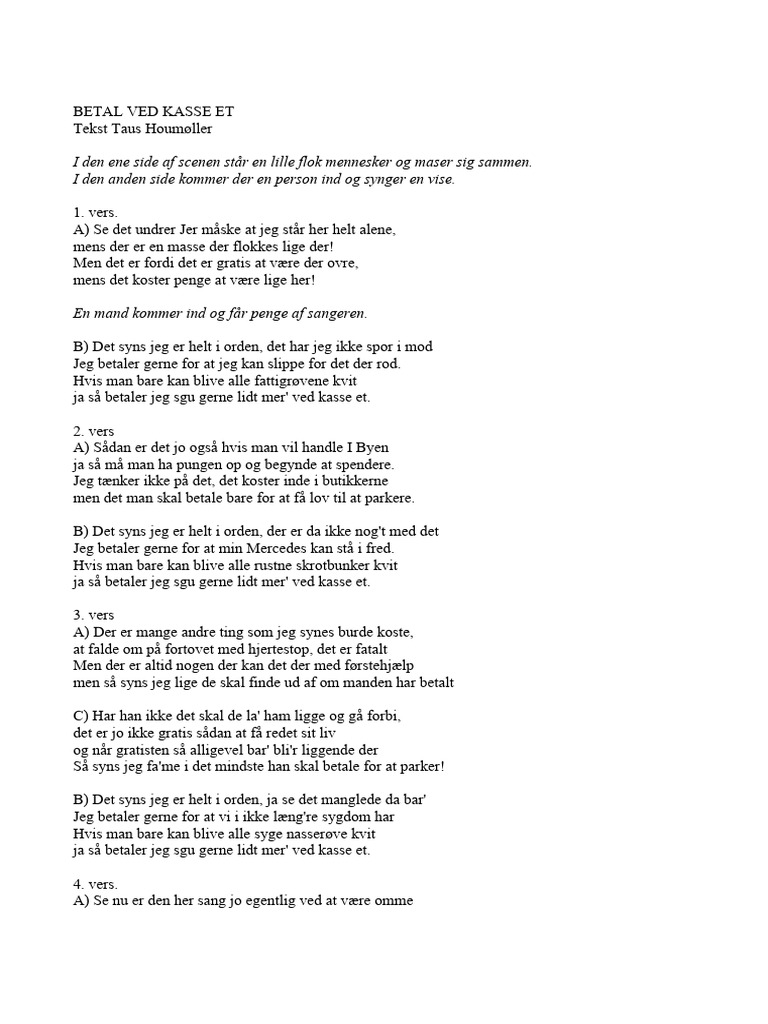 Betal Ved Kasse Et | PDF