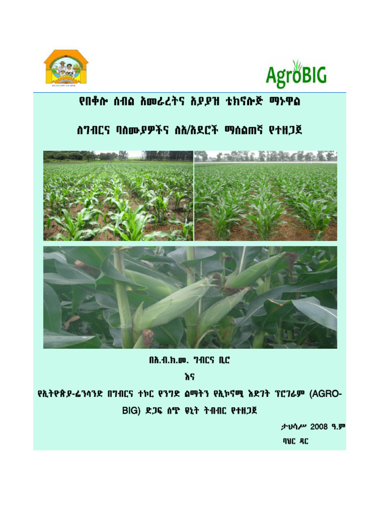 Maize Agronomy And Post Harvest Handling Manual Pdf