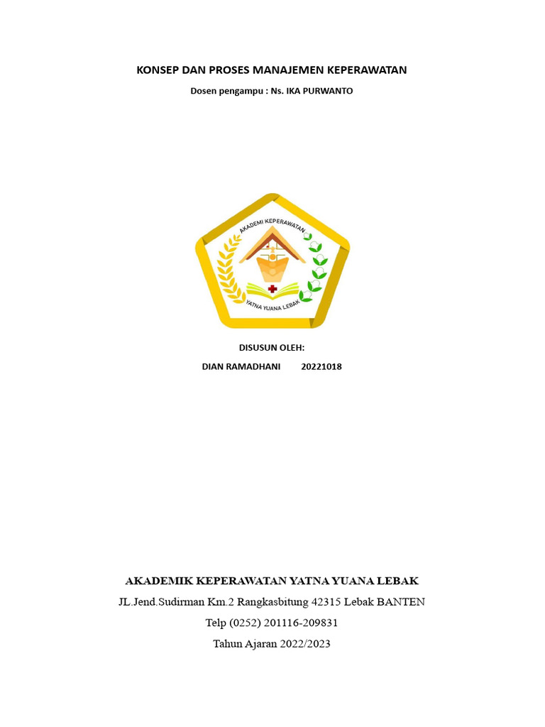 Konsep Dan Proses Manajemen Keperawatan | PDF | Karier & Perkembangan