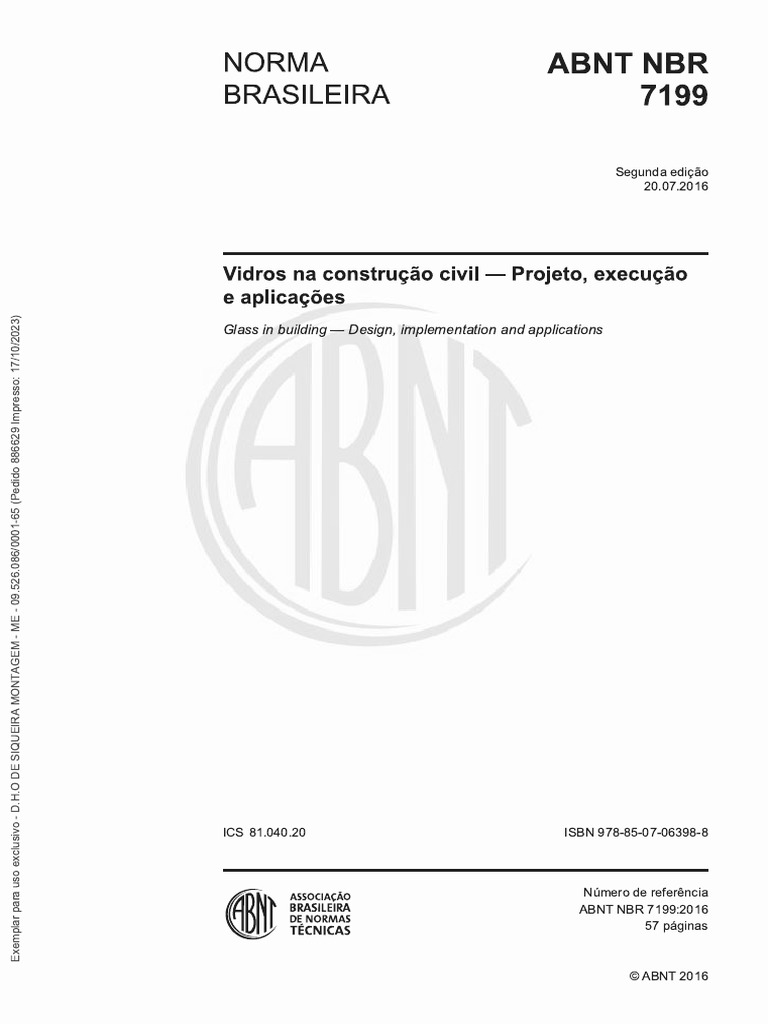 NBR - 7199 - Vidros | PDF