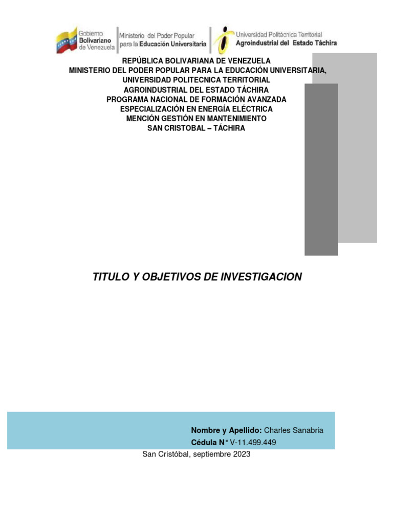 Titulo y Objetivos | PDF | Informática