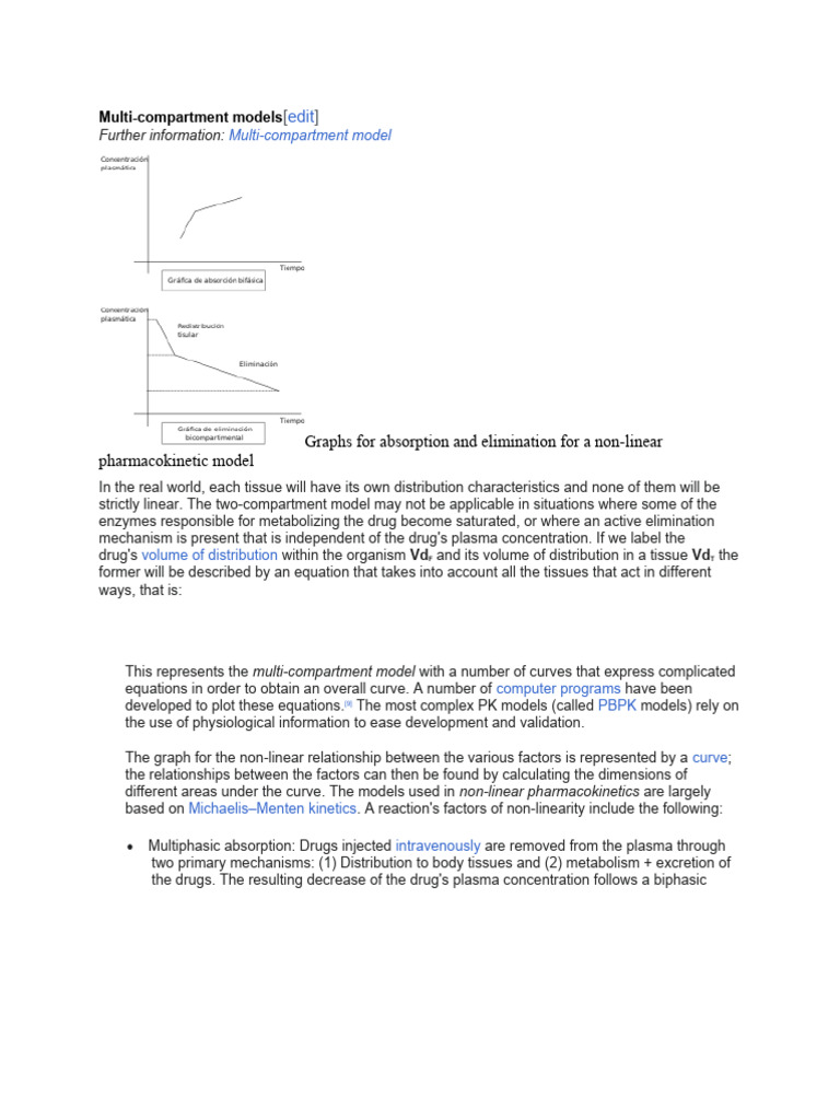 Multi Compartment models | PDF | Pharmacokinetics | Pharmacy
