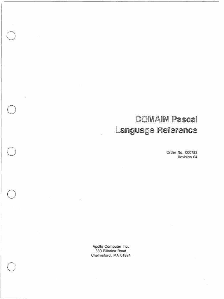 000792-04 DOMAIN Pascal Language Reference Jan87 | PDF