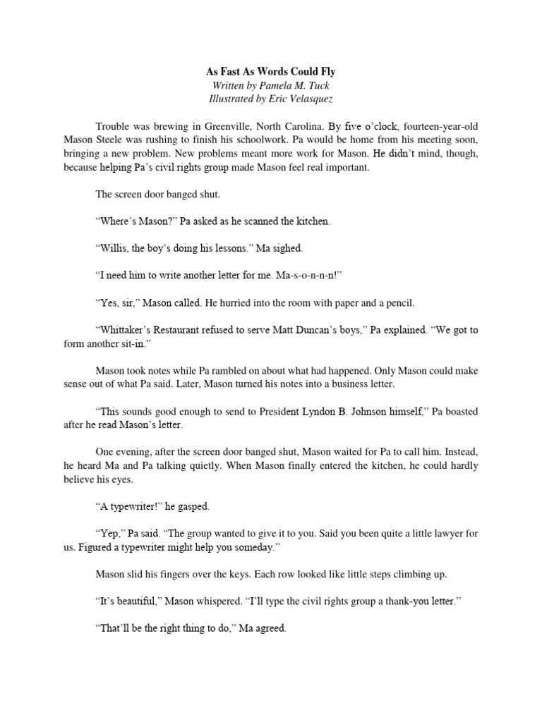 As Fast As Words Could Fly | PDF