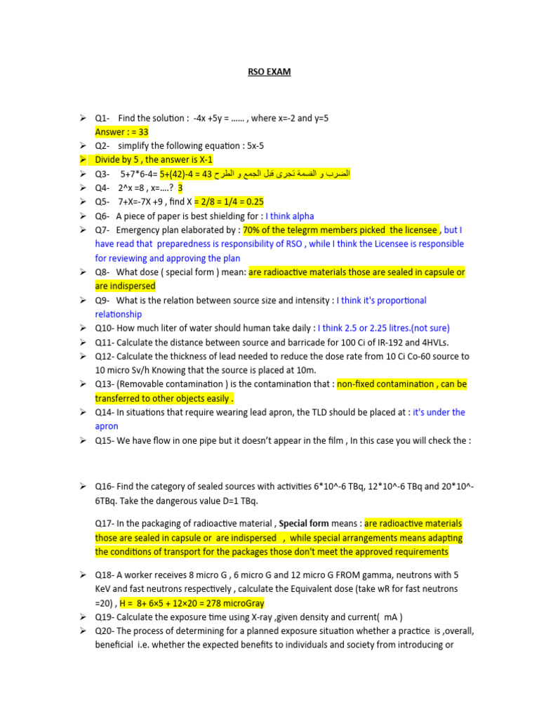 RSO Questions 2023-3-1 | PDF