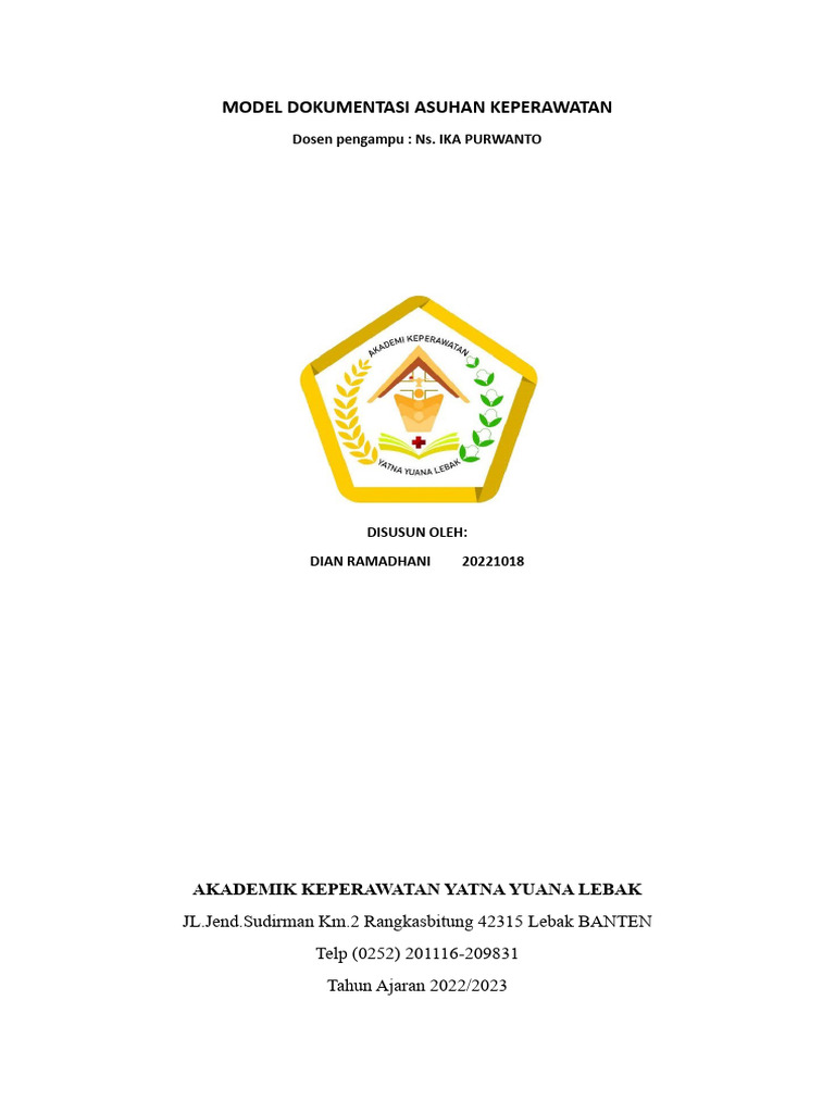 Model Dokumentasi Asuhan Keperawatan | PDF | Karier & Perkembangan