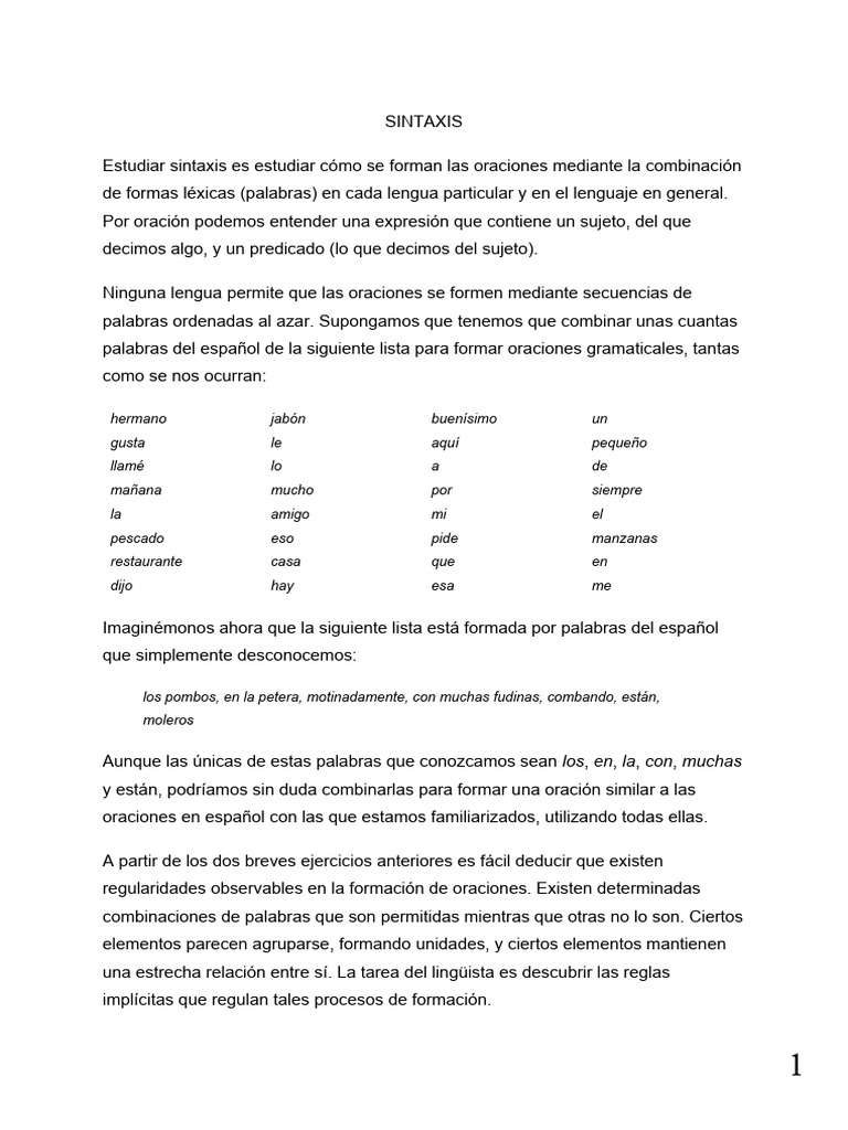 Cuarta Clase-Sintaxis | PDF