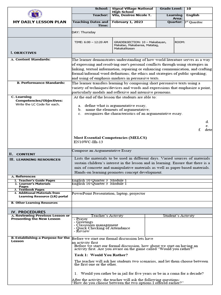Day 1 | PDF | Argument | Essays