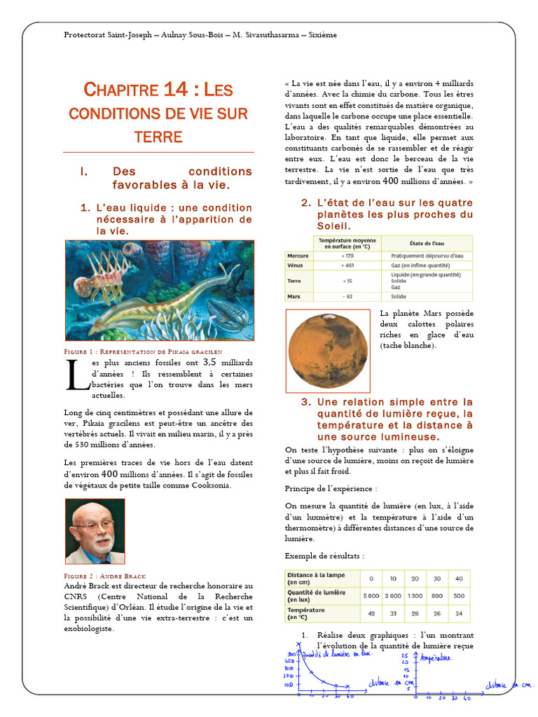 Les-conditions-de-vie-sur-terre | PDF