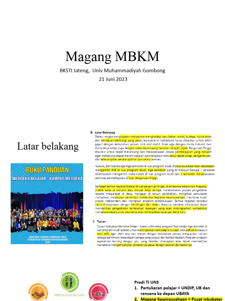 Program Magang MBKM TI UNS 2023 | PDF