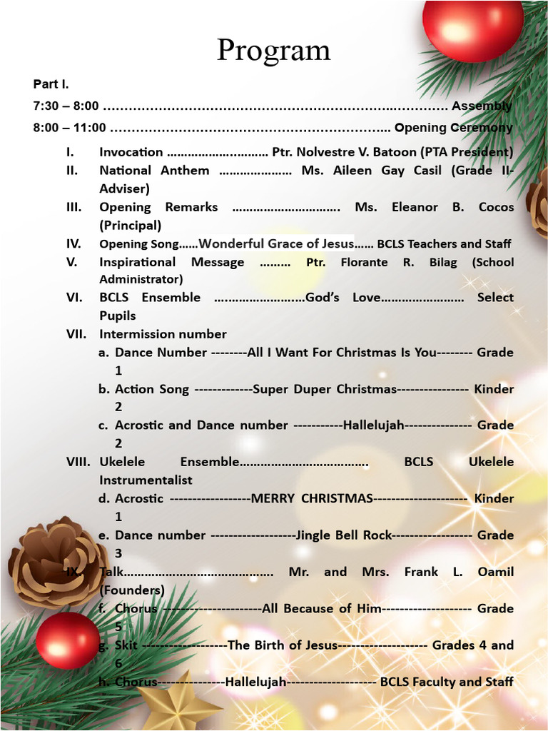 Program For Xmas Party | PDF | Foreign Language Studies | Art