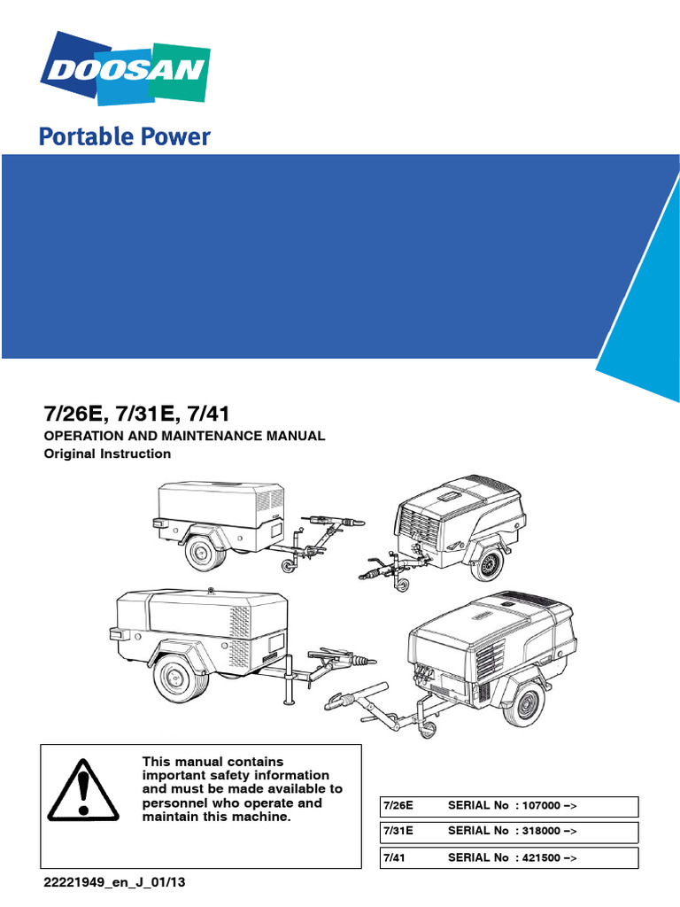 Doosan 741 Road Compressor Manual | PDF | Valve | Electrical Connector