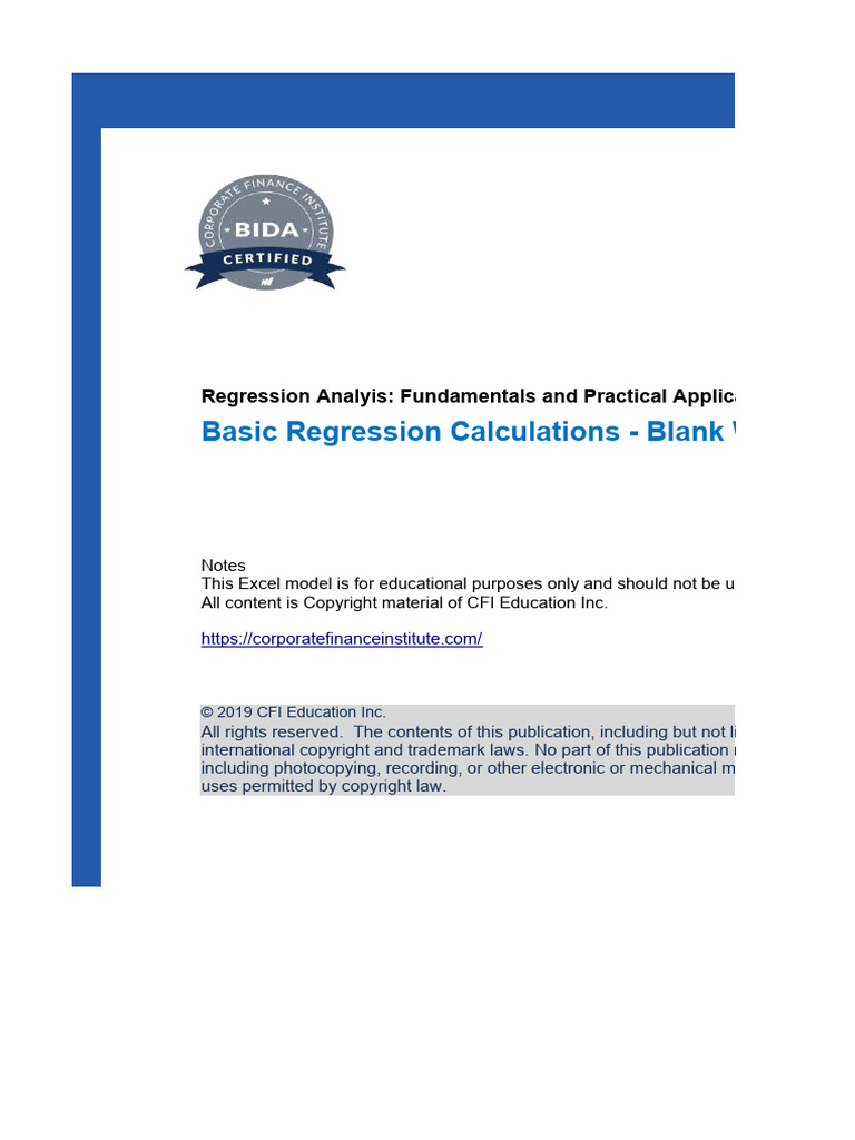 Linear Regression - Manual Calculations Blank | PDF