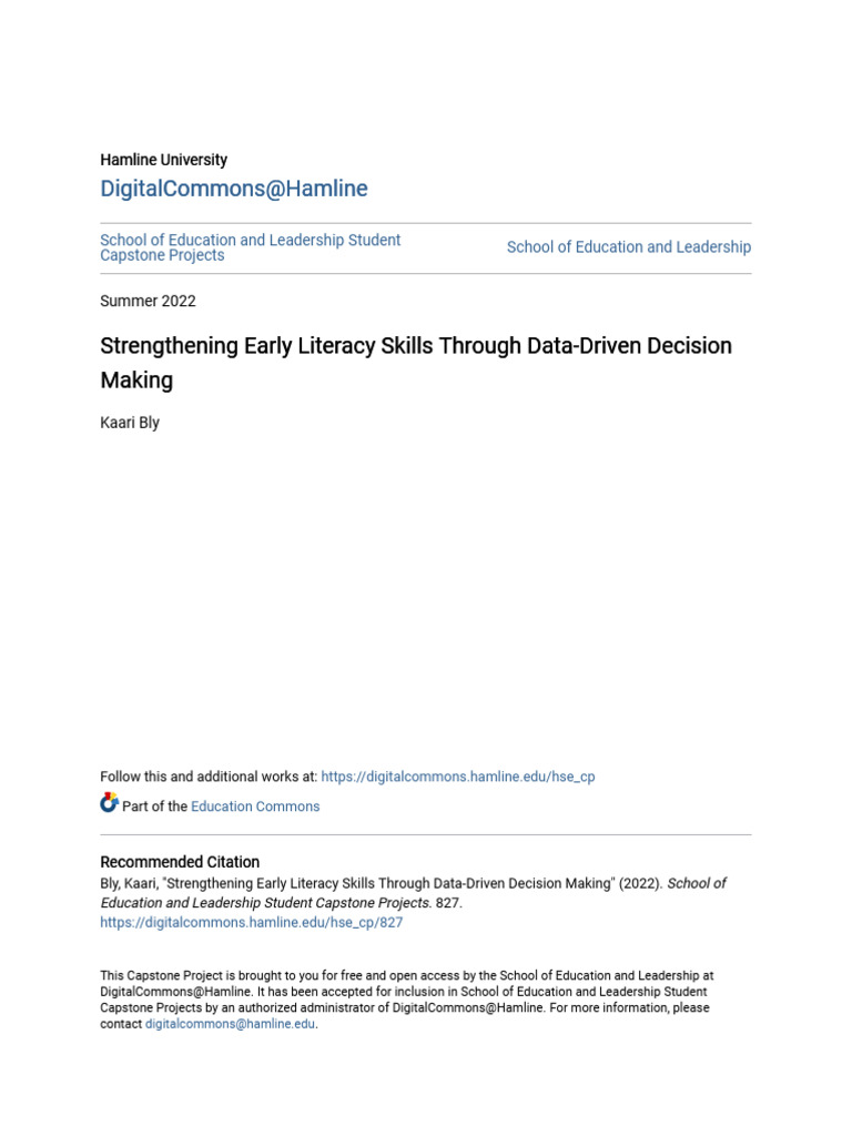 Strengthening Early Literacy Skills Through Data-Driven Decision | PDF ...