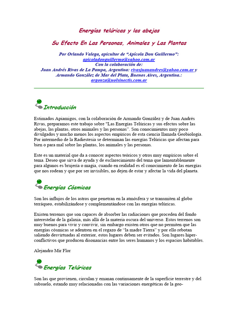 Energías Telúricas y Las Abejas | PDF