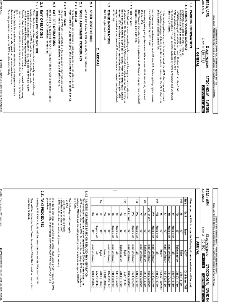 Arlanda Airport Operations Guide | PDF | Air Traffic Control ...