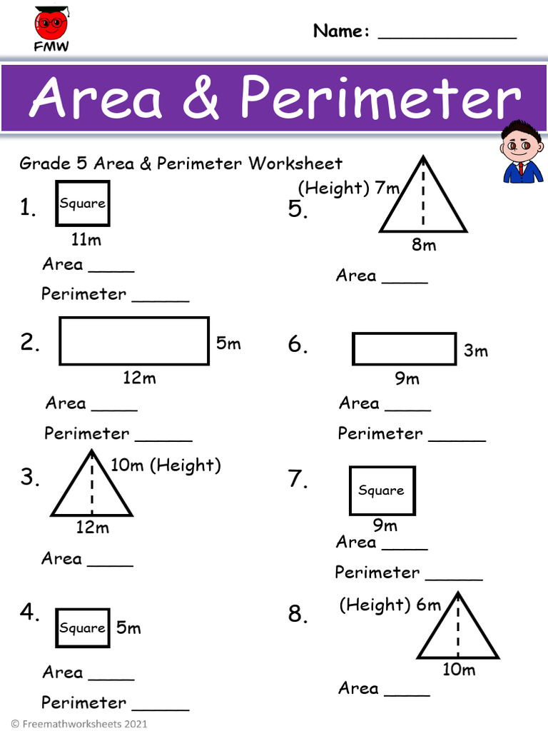Grade 5 Area Perimeter Worksheet 2 | PDF