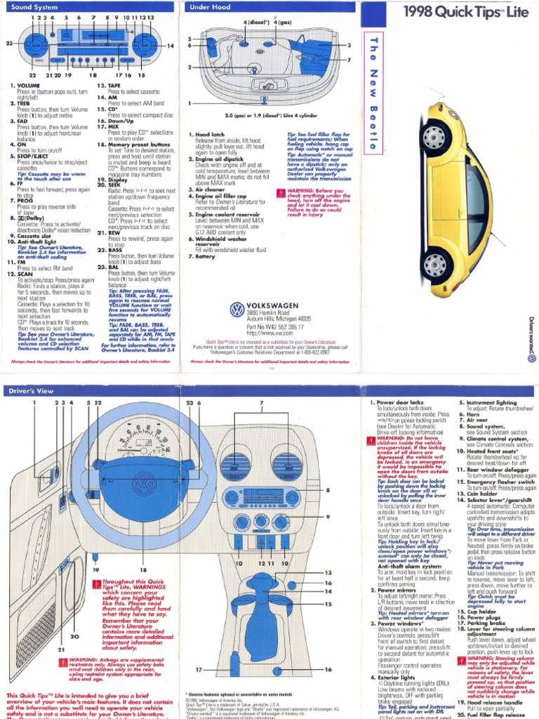 New Beetle 98 Quick Tips Lite | PDF