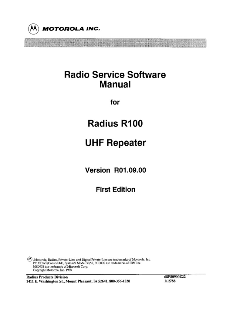 r100 Rss Manual | PDF