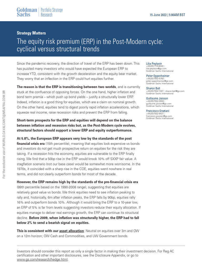 2022 - Strategy Matters_ the Equity Risk Premium (ERP) in the Post ... 2022 - Strategy Matters_ the Equity Risk Premium (ERP) in the Post ...