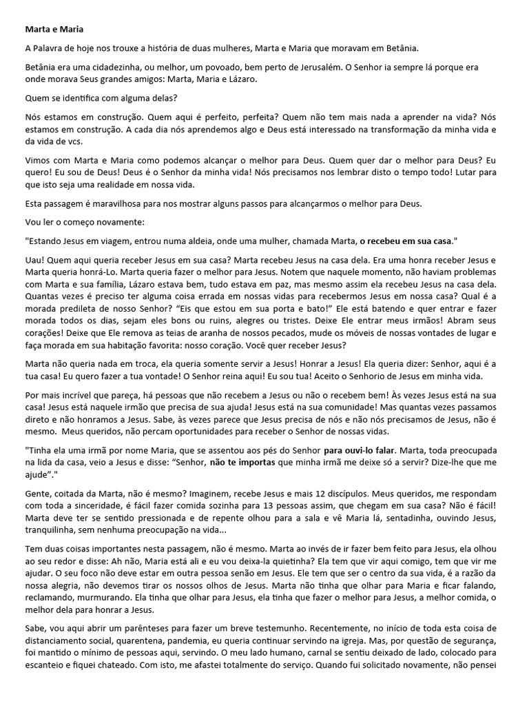 Marta e Maria | PDF