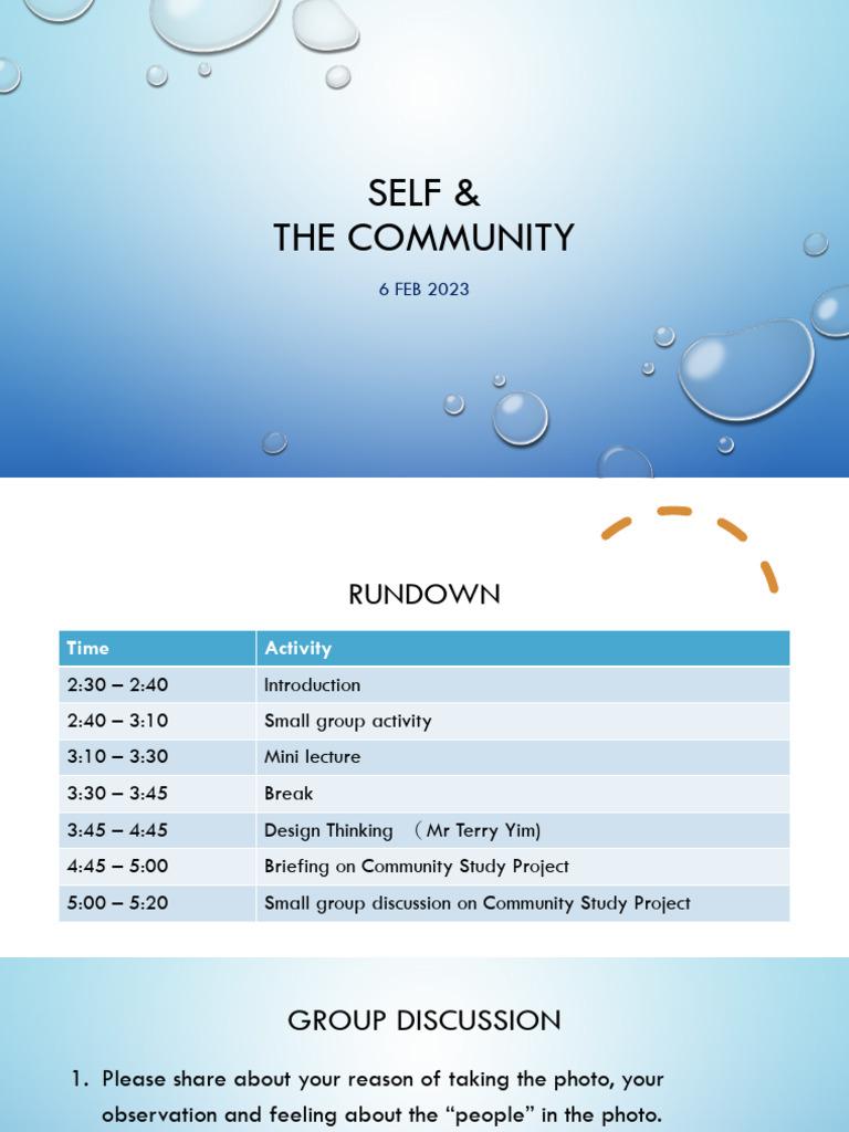 2023 S3 Self The Community (Students) | PDF