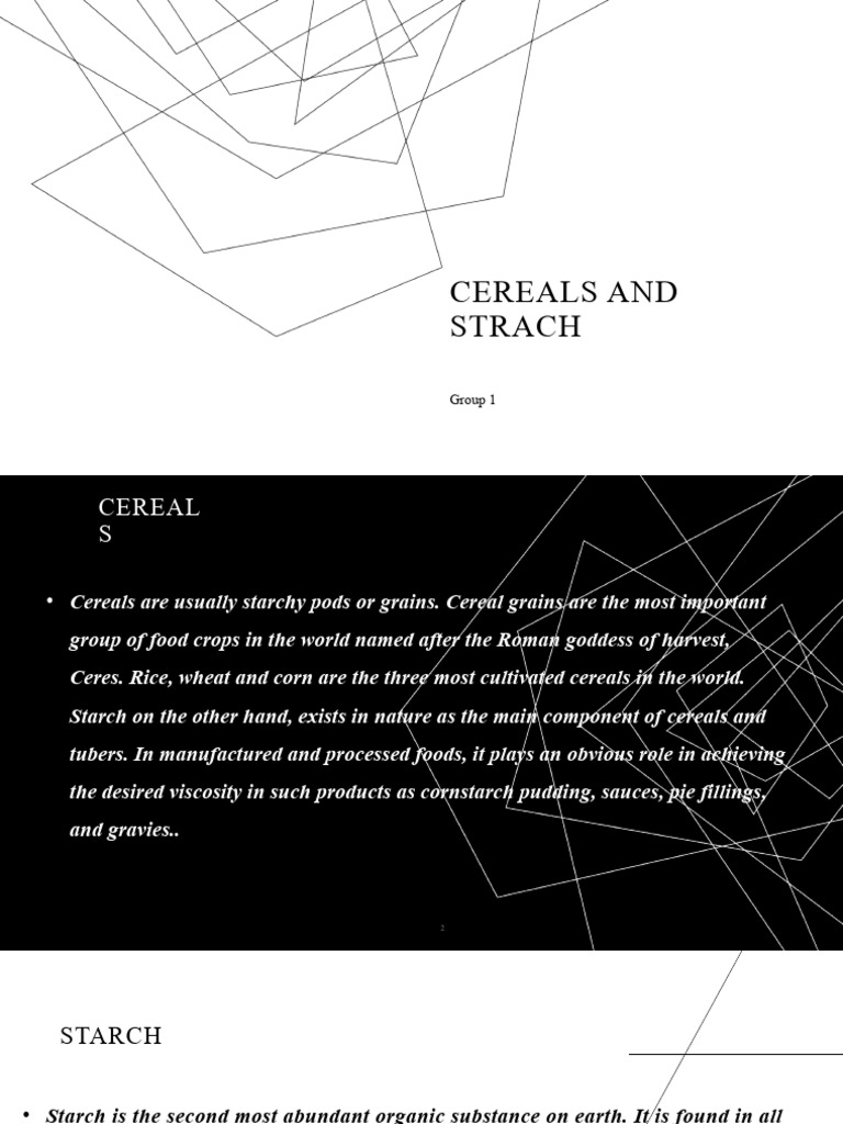 Tle Cereals and Strach | PDF | Starch | Cereals