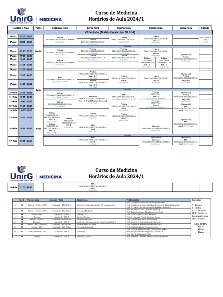 Medicina - 2º - 2024-1-1 - 240204 - 120118 | PDF