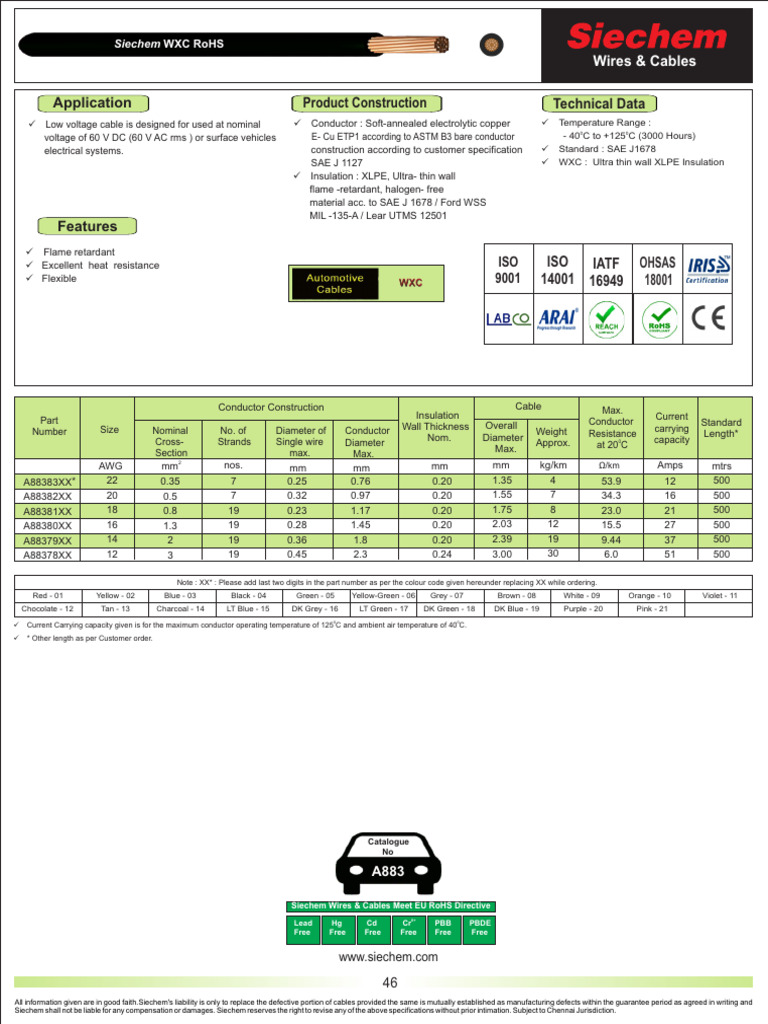 Siechem WXC Cable | PDF