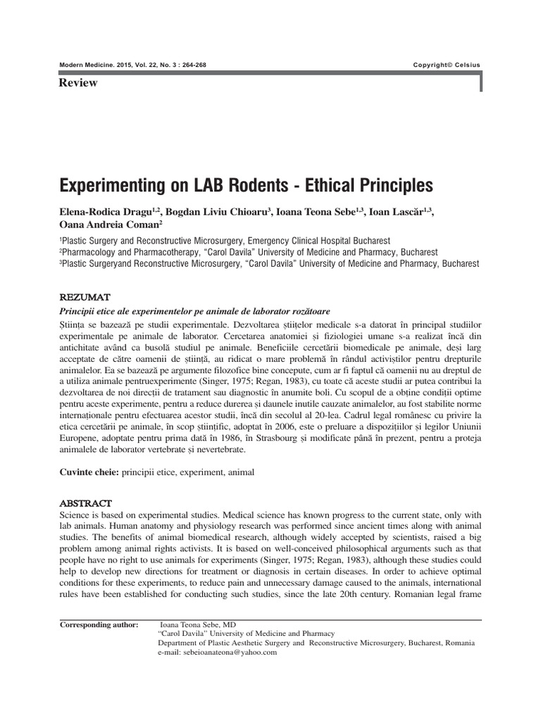 Experimenting On Lab Rodents Ethical Principles 163pdx4apz | PDF ...