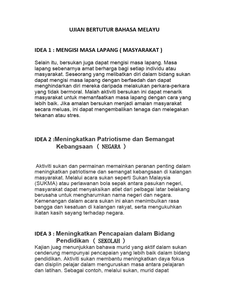 Ujian Bertutur Bahasa Melayu | PDF