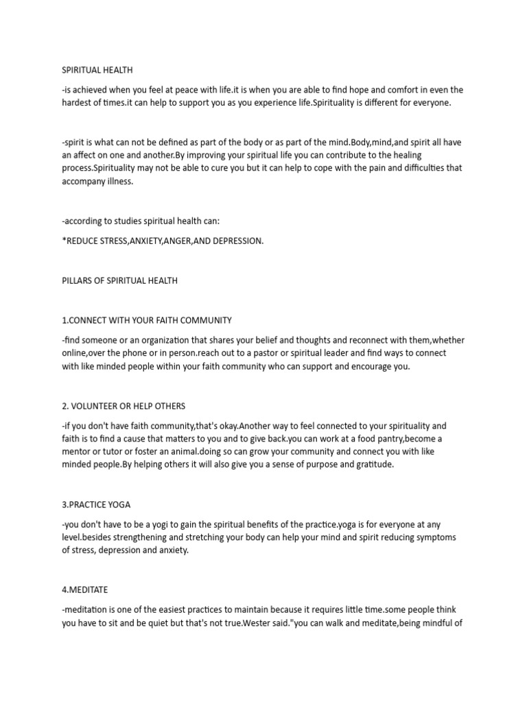 Spiritual Health PDF | PDF